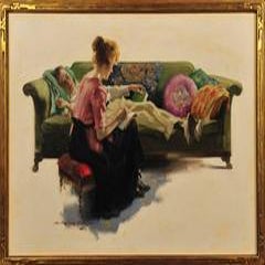 Charles E. Chambers - Couple with Chauffeur, Painting For Sale at 1stdibs