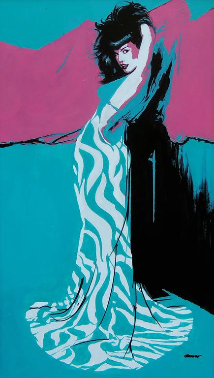 Ron Lesser - Bettie Page - Tapestry, Painting For Sale at 1stdibs