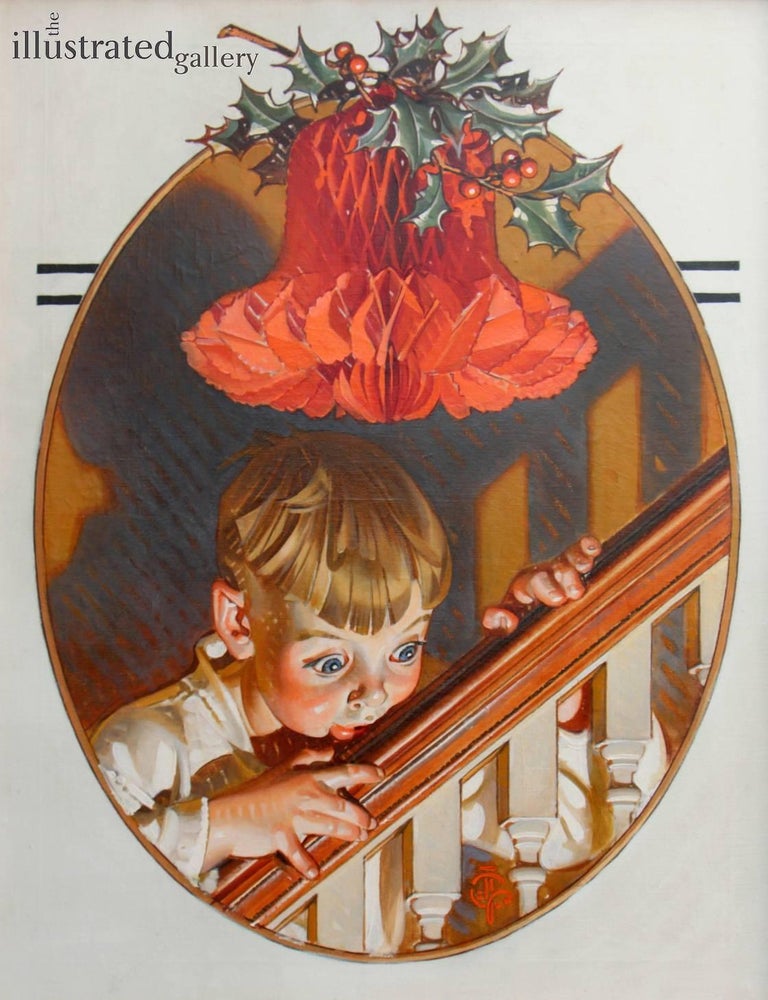 Joseph Christian Leyendecker - Christmas Peek, Saturday Evening Post ...