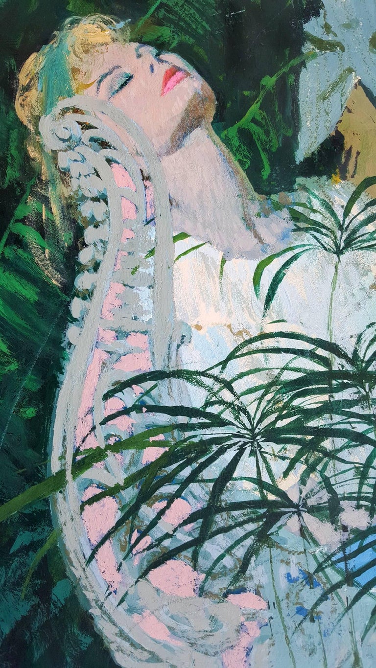 Joe Bowler - Reclining woman with man in background illustration For ...