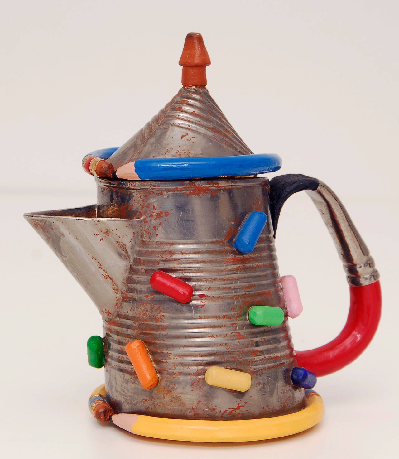 David Furman - Tin Can Teapot, Ceramic Sculpture For Sale at 1stdibs