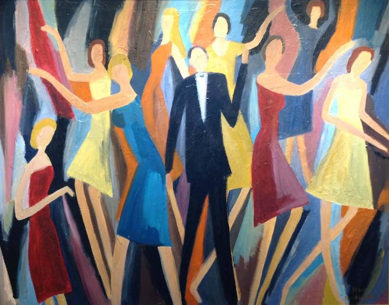 Jean Burkhalter - Dance Hall, Painting at 1stdibs