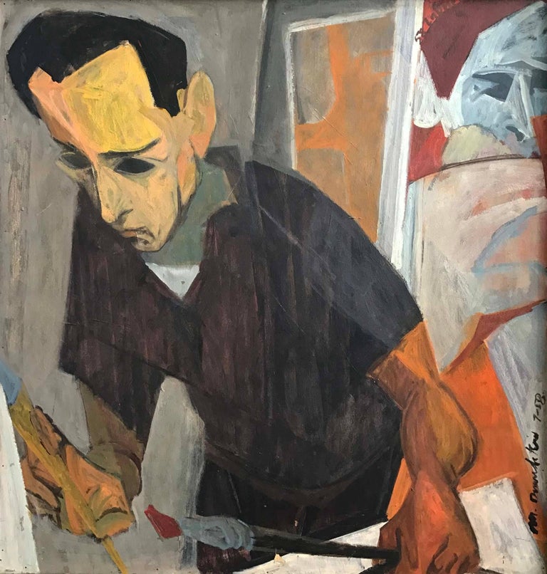 Morton Dimondstein - PORTRAIT OF MARTIN LUBNER PAINTING at 1stDibs