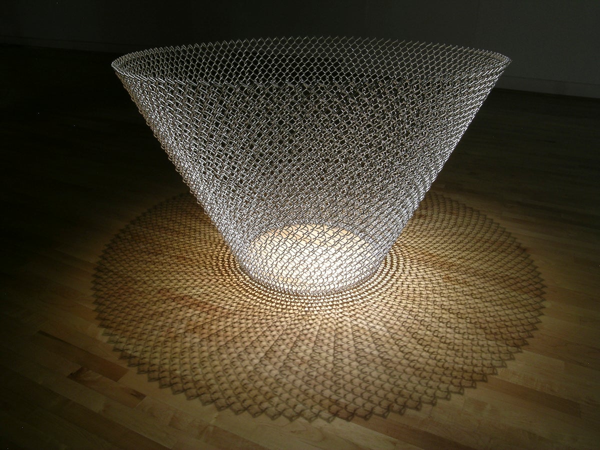 John Ruppert - "Vessel" Abstract, Metal Chain Link Sculpture by John ...