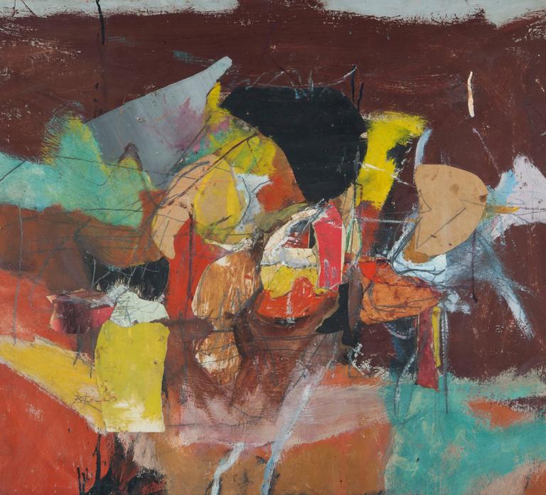 Henry Botkin - [Abstraction in Red and Green], Painting For Sale at 1stdibs