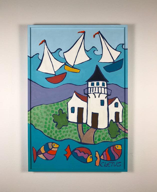 Bro. Cletus Behlmann - Boats and Fish at 1stDibs | cletus behlmann art ...