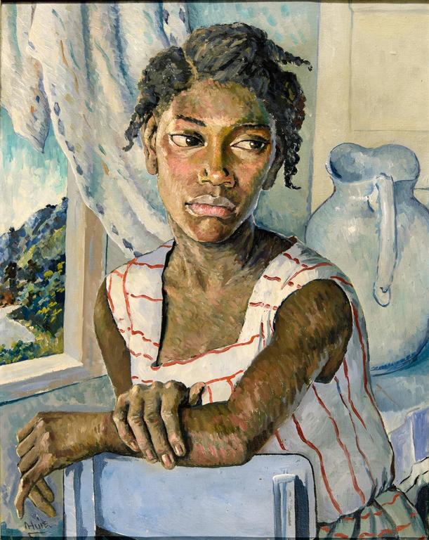 Albert Huie - The Blue Pitcher by Albert Huie. Signed oil painting on ...