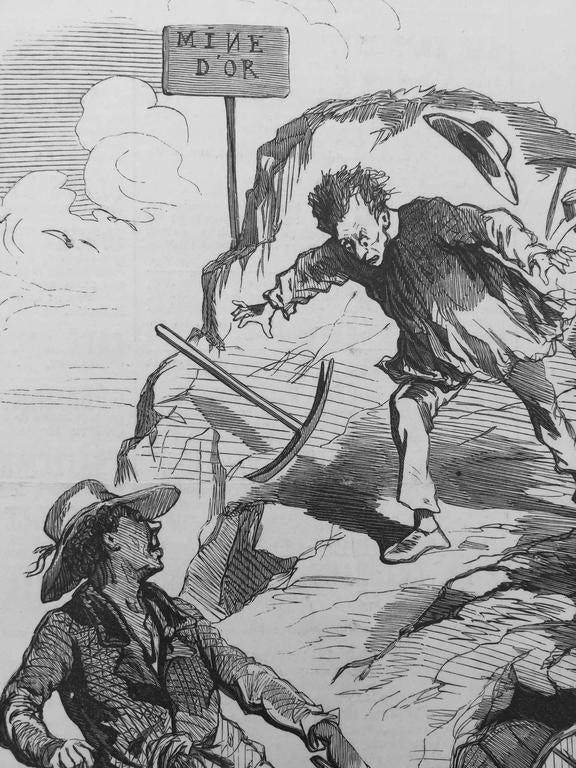 Charles Amedee de Noe (CHAM) - CALIFORNIA 1850 GOLD RUSH CARICATURE For ...