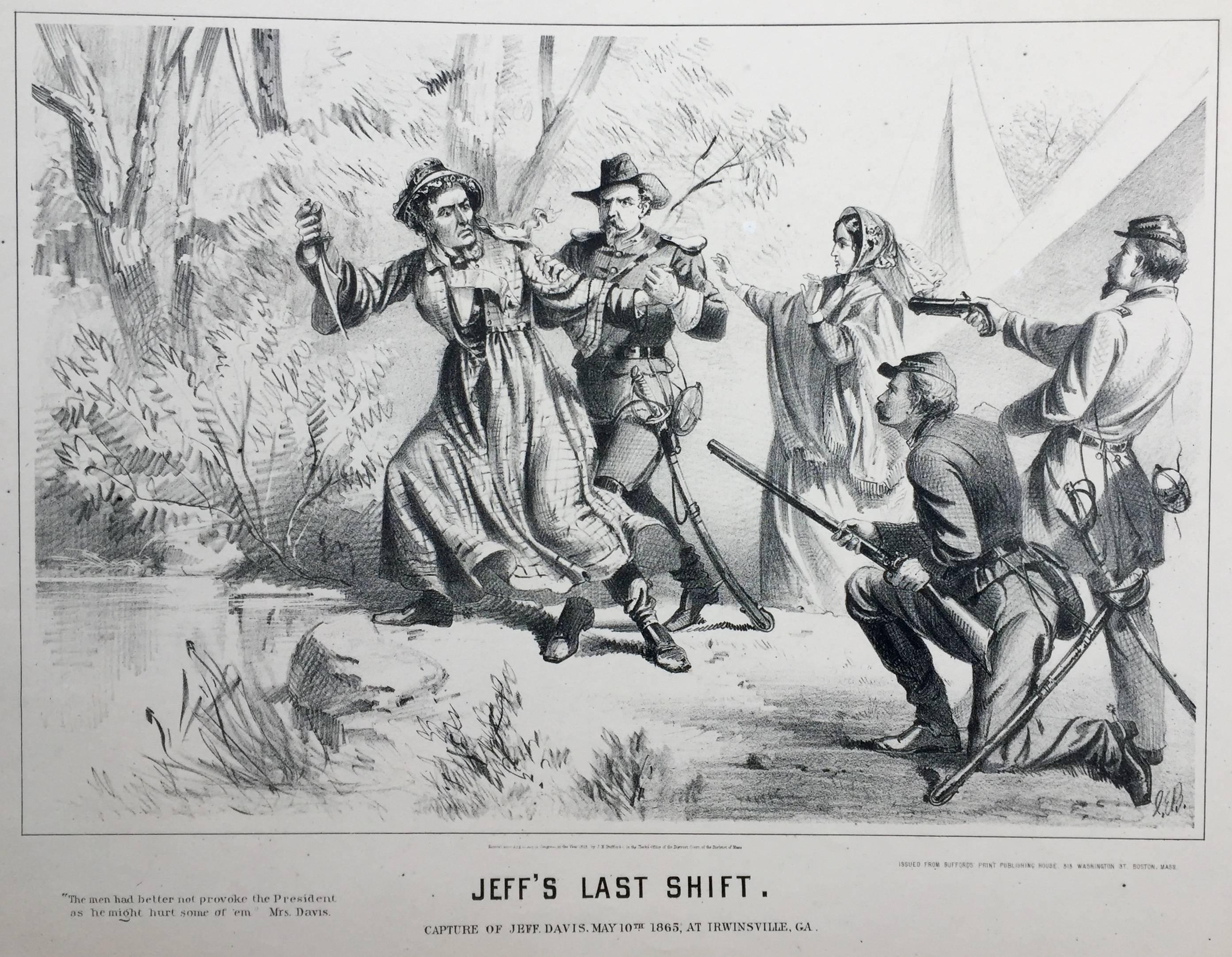 Unknown - CAPTURE OF JEFF DAVIS - (Dressed as a Woman) For Sale at ...