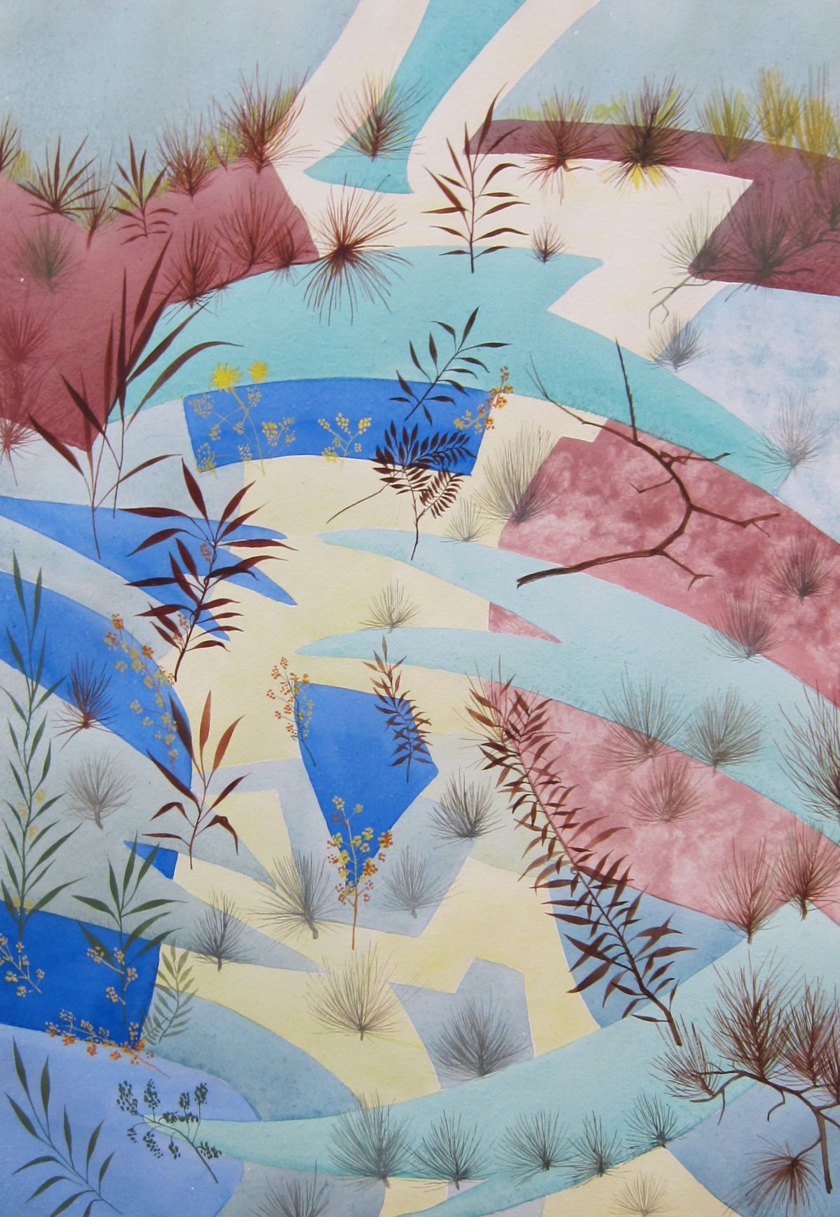 Sidney Loeb - Untitled - Abstract Plant Forms at 1stDibs