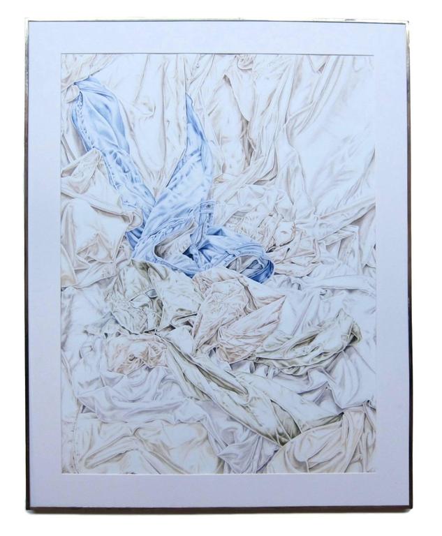 Alain Gavin - Photorealist painting - Linens and demin For Sale at 1stDibs