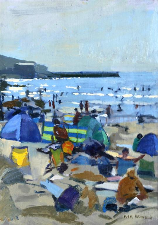 Ken Howard - Figures on Beach - Cornwall at 1stDibs