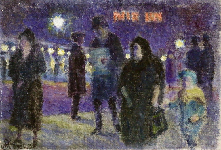 Louis Hayet - Evening in Paris For Sale at 1stDibs