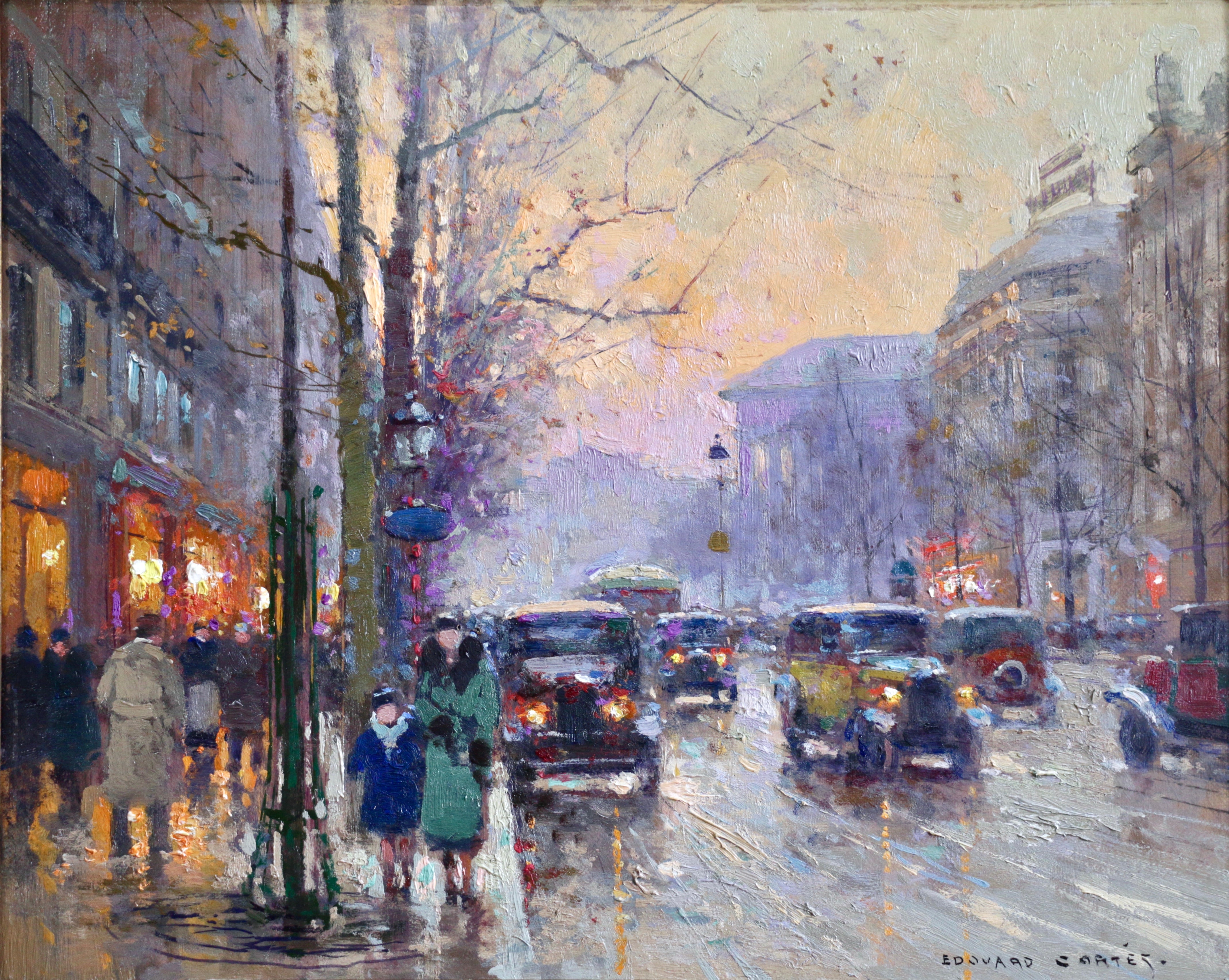 Édouard Leon Cortès - "Place de La Opera, Paris," Édouard Cortès ...