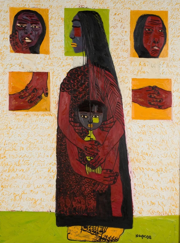 Dang Thao Ngoc - 'After Baby Diary', Vertical Oil on Canvas Figurative ...