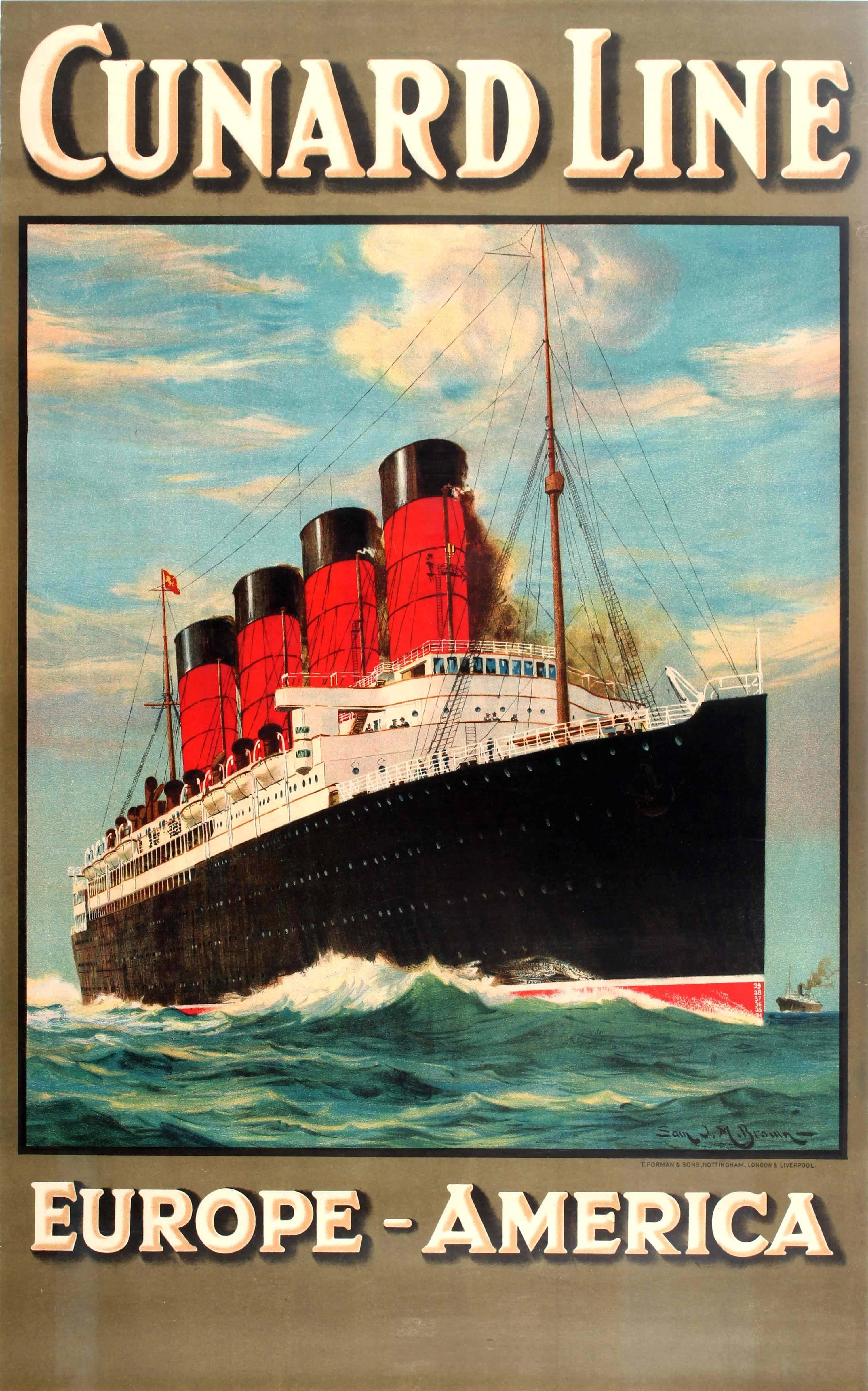 Samuel John Milton Brown - Original 1920s Cunard Line Cruise Ship ...