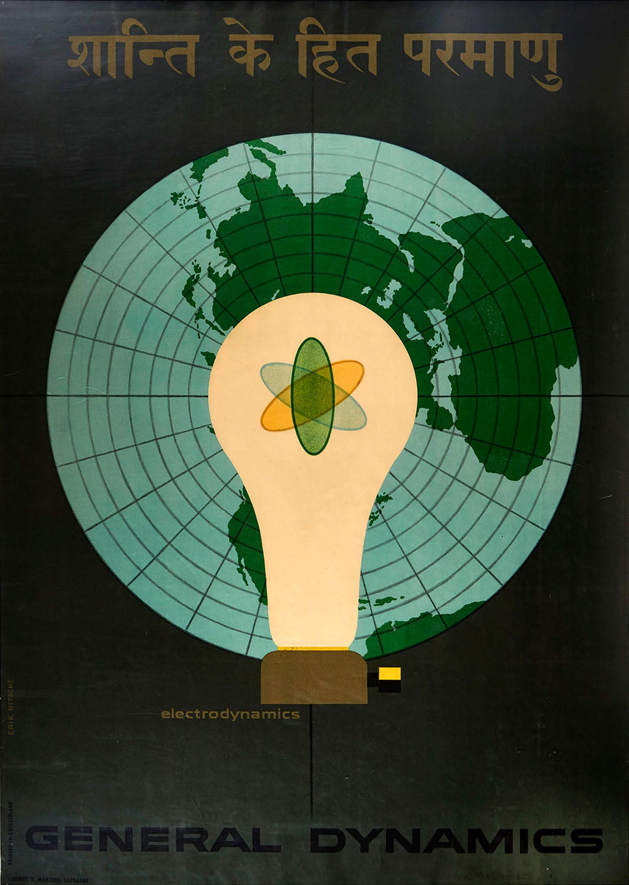 Erik Nitsche - Original Vintage General Dynamics Atoms For Peace Poster ...