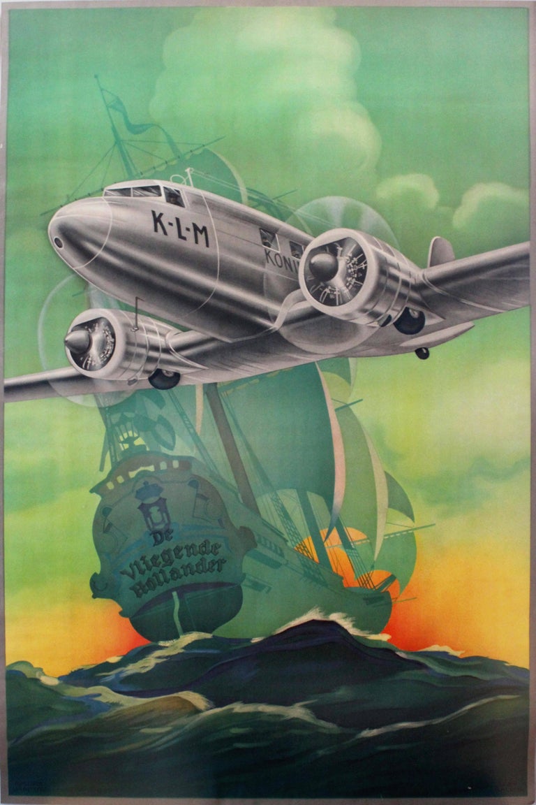 Arjen Galema - Original Vintage 1930s KLM Travel Poster By Arjen Galema ...