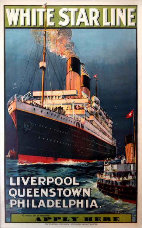 Montague Birrell Black - Original 1930s White Star Line Cruise Poster ...