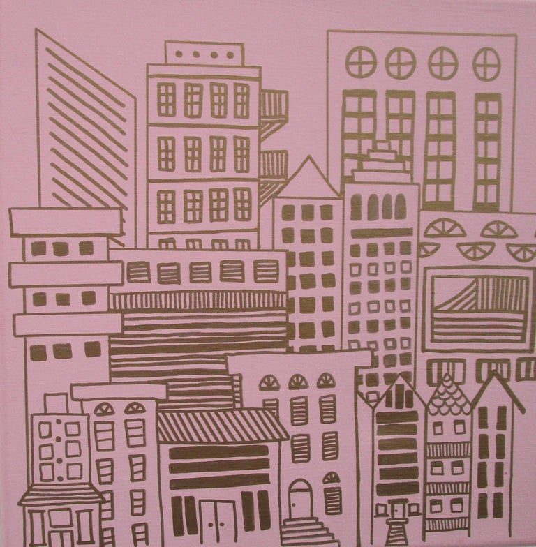 Unknown - Doodle Cities, Pink For Sale at 1stDibs