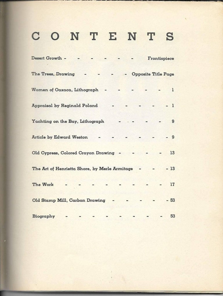 Henrietta Shore - Henrietta Shore, by Merle Armitage For Sale at ...