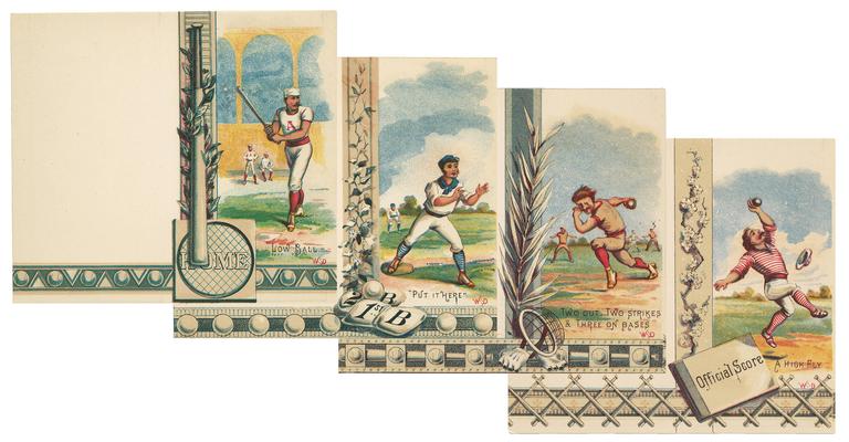 Unknown - Set of 4 Original Baseball Scorecards, circa 1880 at 1stDibs