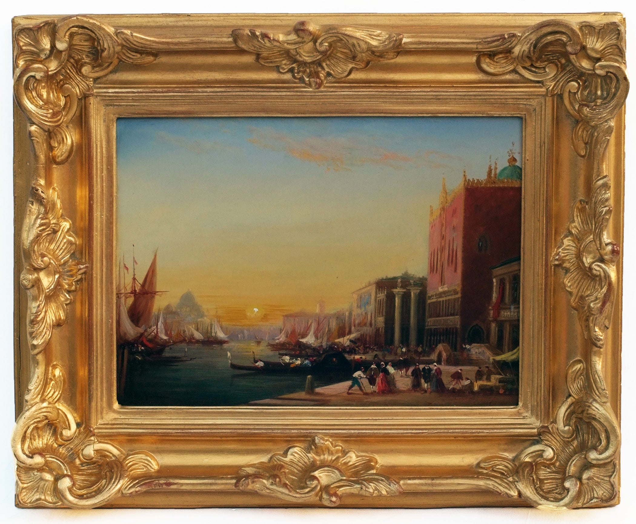 Alfred August Felix Bachman - Painting 19th Century Marine ruins old ...