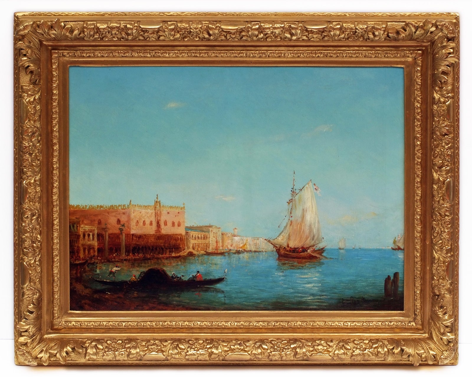 Alfred August Felix Bachman - Painting 19th Century Marine ruins old ...