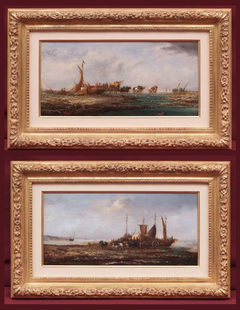 Pierre Julien Gilbert - Paintings Seascape Marines Fisching Scene on ...