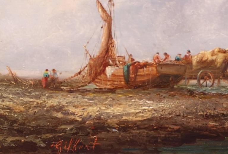Pierre Julien Gilbert - Paintings Seascape Marines Fisching Scene on ...