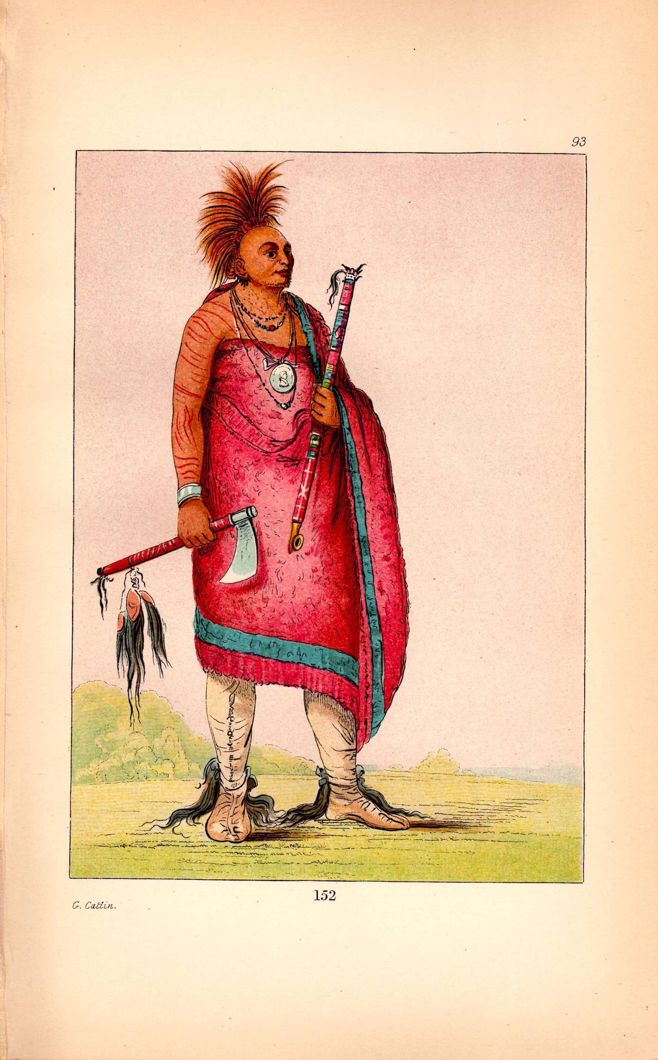 George Catlin - Osage Chief- Tchongtassabbee (The Black Dog) For Sale ...