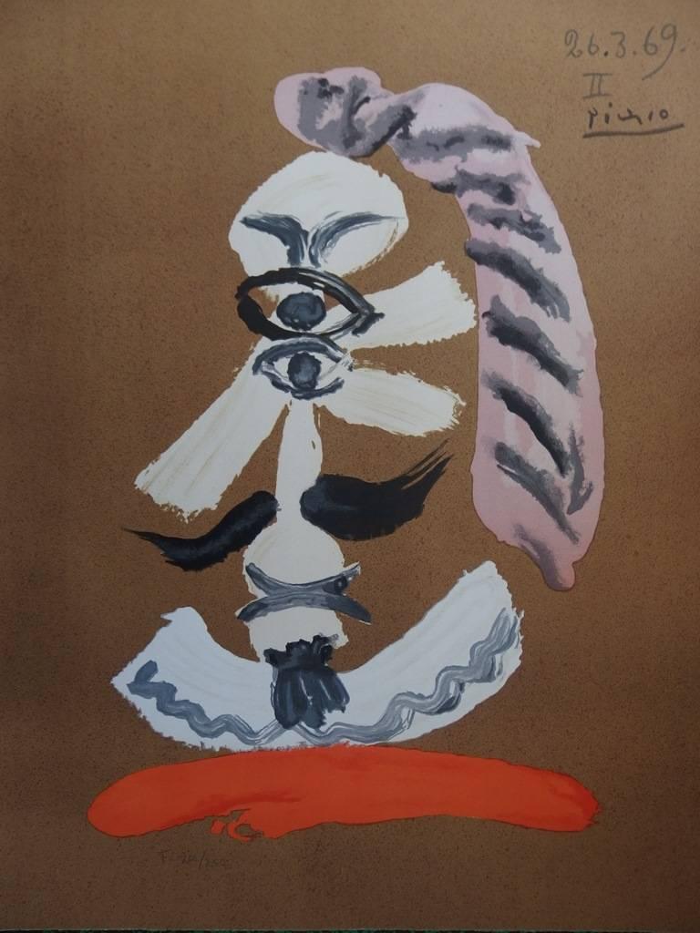 Pablo Picasso - Imaginary Portraits : Man with Moustache - Lithograph ...