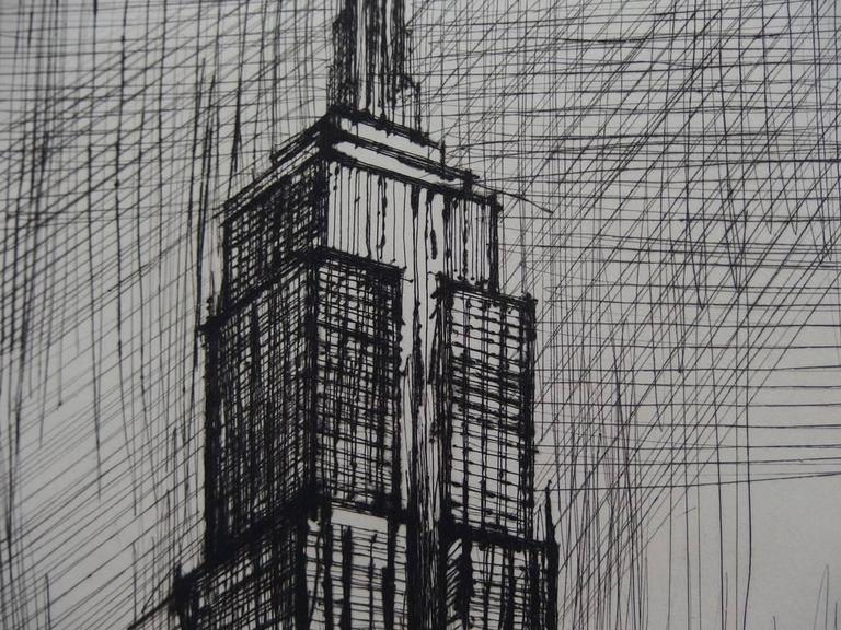Bernard Buffet - The Empire State Building - Original etching - Signed ...
