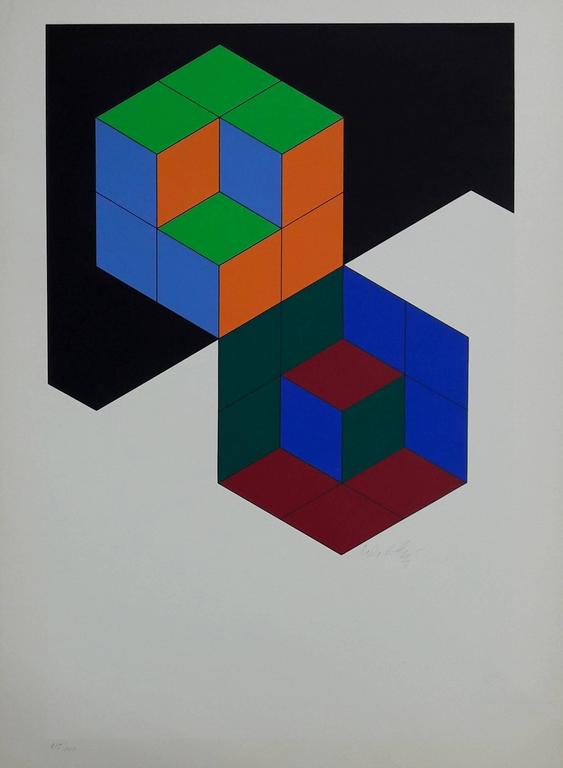 Victor Vasarely - Hexa - Original Screen Print - Handsigned at 1stDibs