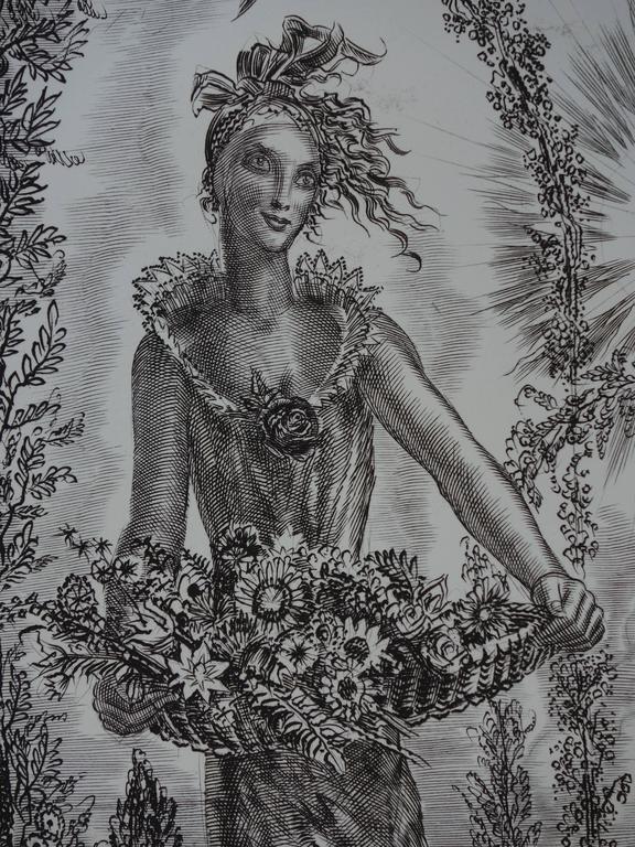 Albert Decaris - May : Blossom Spring - Original handsigned etching ...