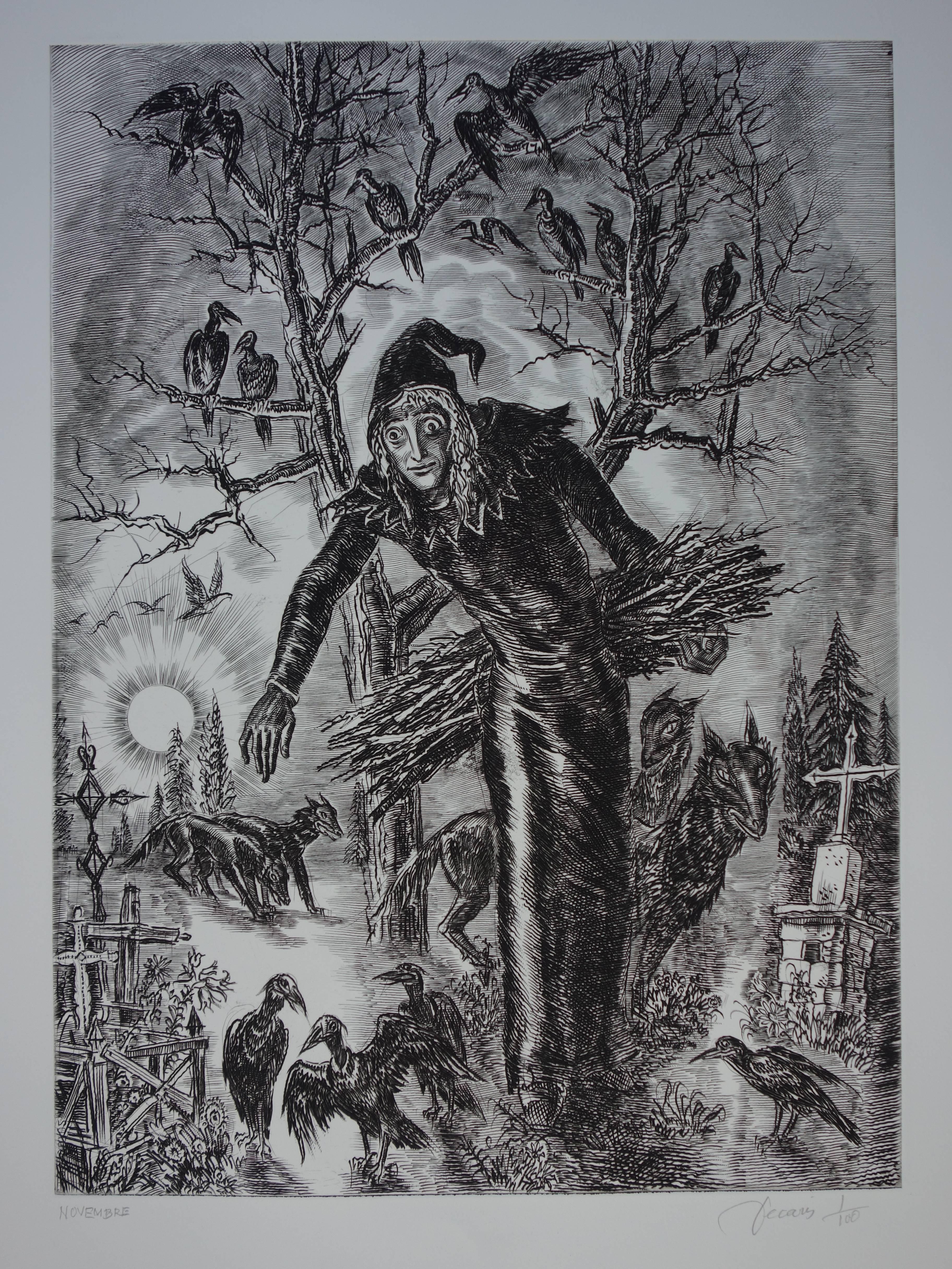 Albert Decaris - February : Carnival time - Original handsigned etching ...