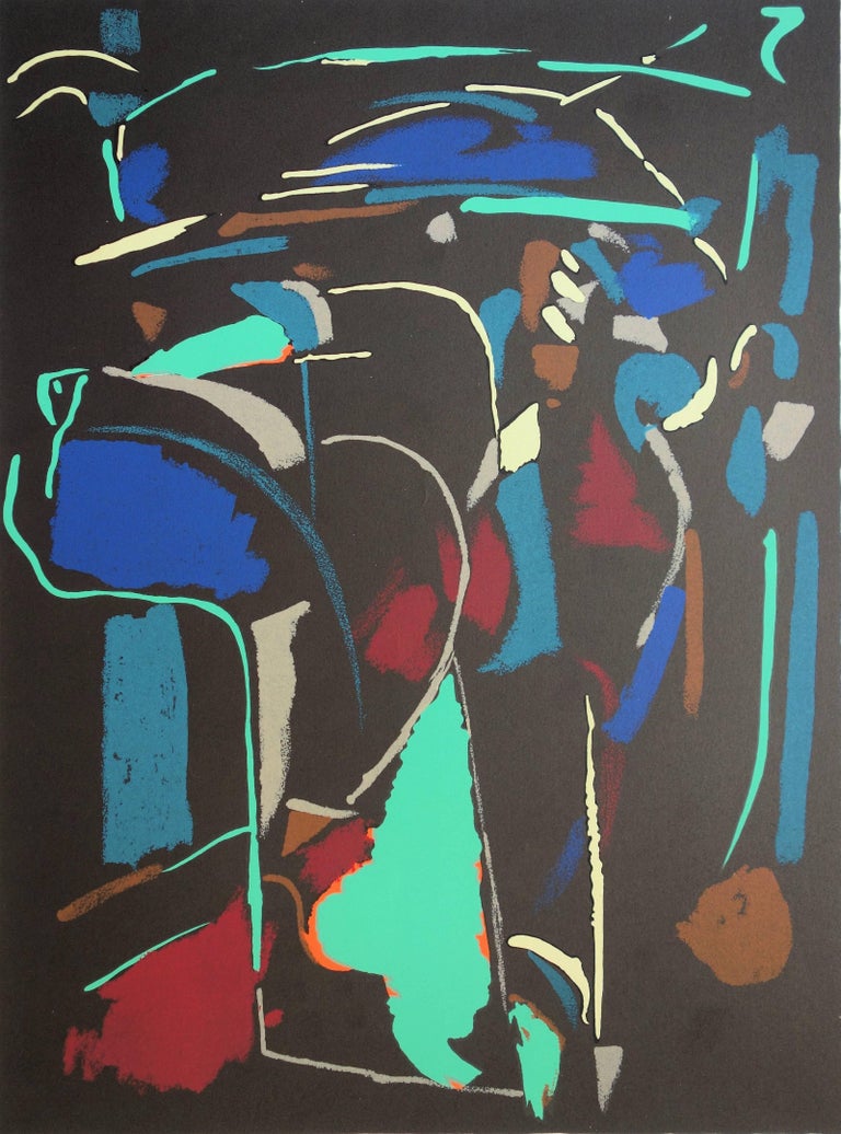 André Lanskoy - Abstract Composition on Black Background - Original ...