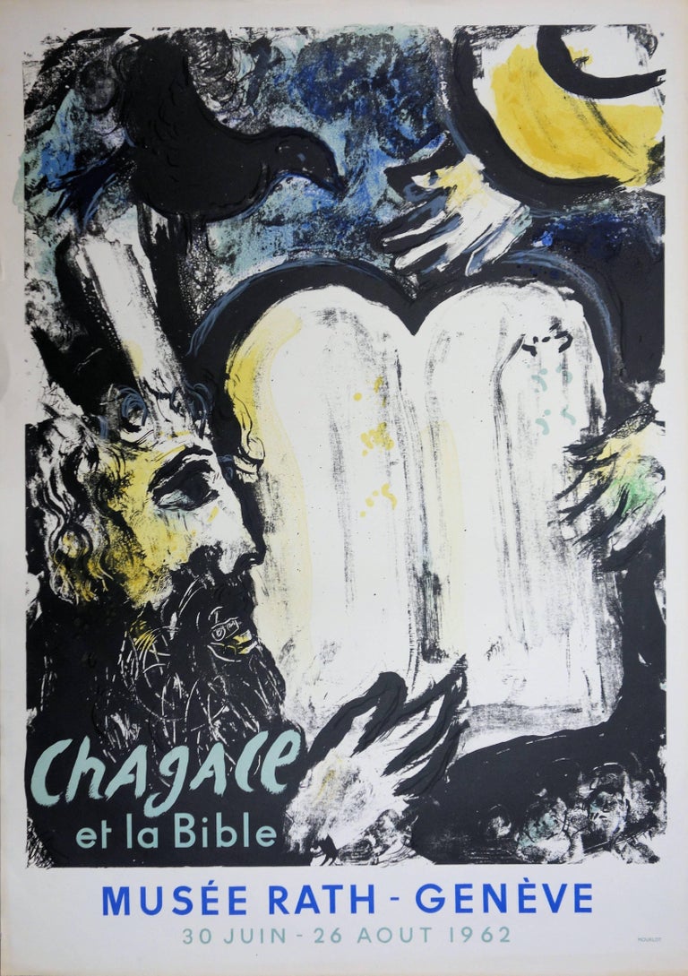 Marc Chagall - Moses and the Law Tables - Original lithograph - Mourlot ...