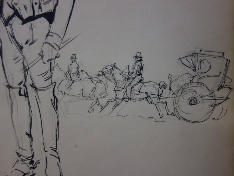 Georges Conrad - Nineteenth-century Coachman - Ink drawing - 1916 For ...