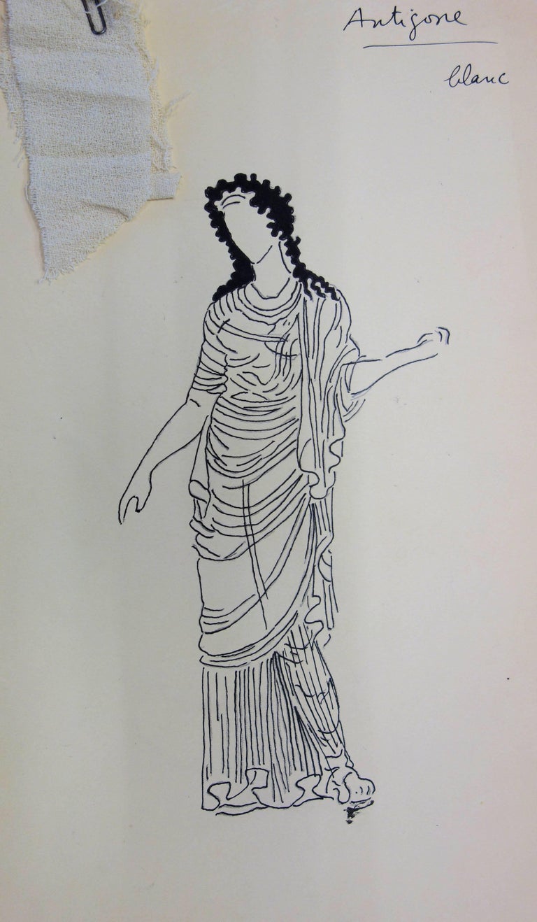 Suzanne Lalique - Antigone : Antique Greek costume - Original Ink ...