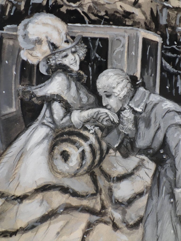 Marcel Bloch - A Galant Welcome - Original handsigned watercolor - 1930 ...