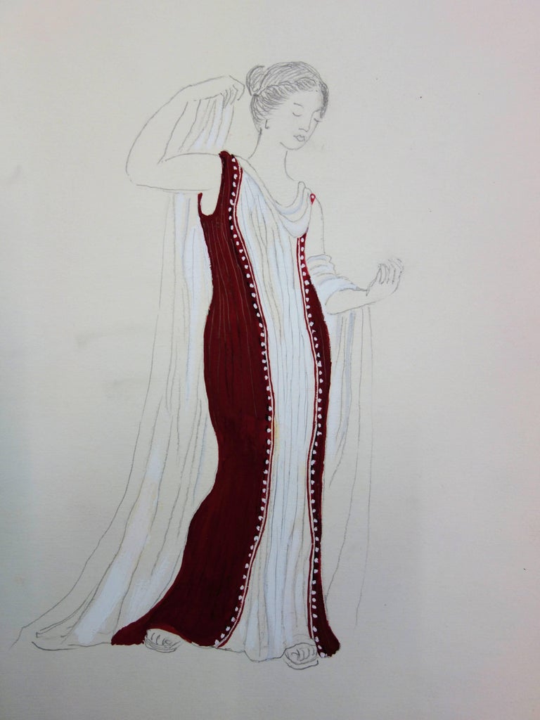 Suzanne Lalique - Long Red Dress : Antique Greek costume (Antigone ...