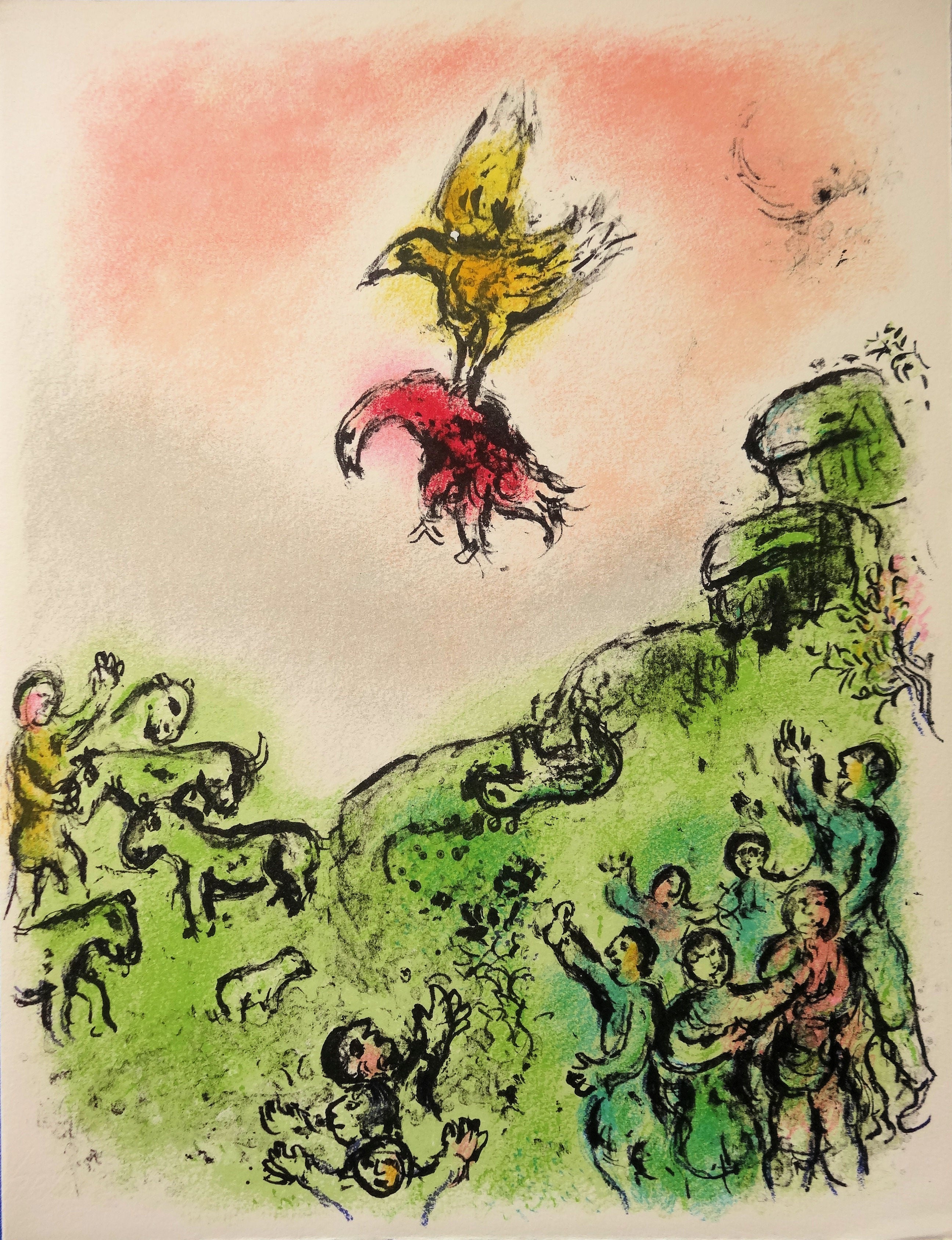Marc Chagall - "The Angel" from "The Bible" original color lithograph ...