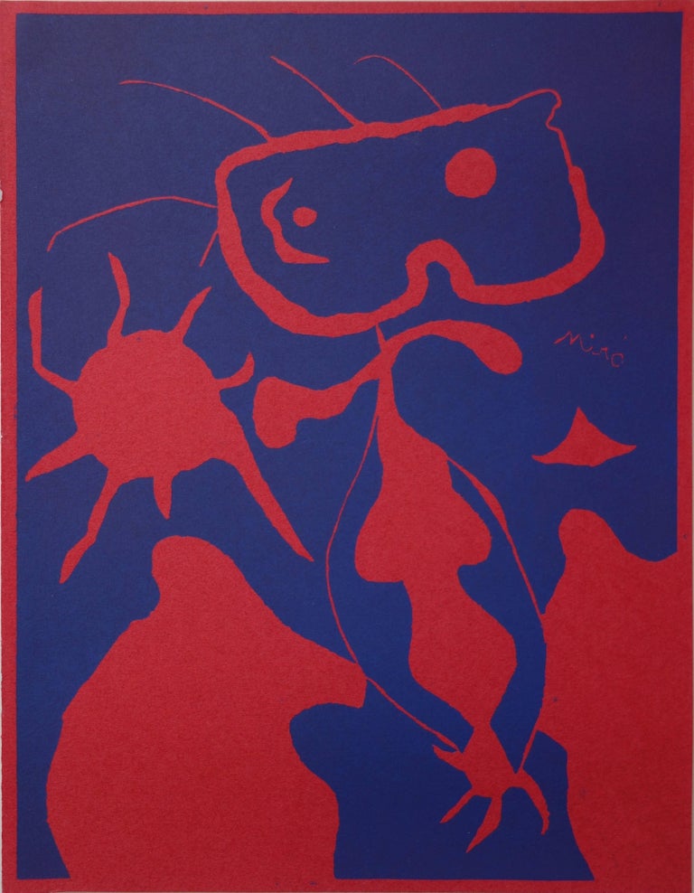 Joan Miró - Boy with Red Sun - Original linocut - 1938 For Sale at 1stDibs