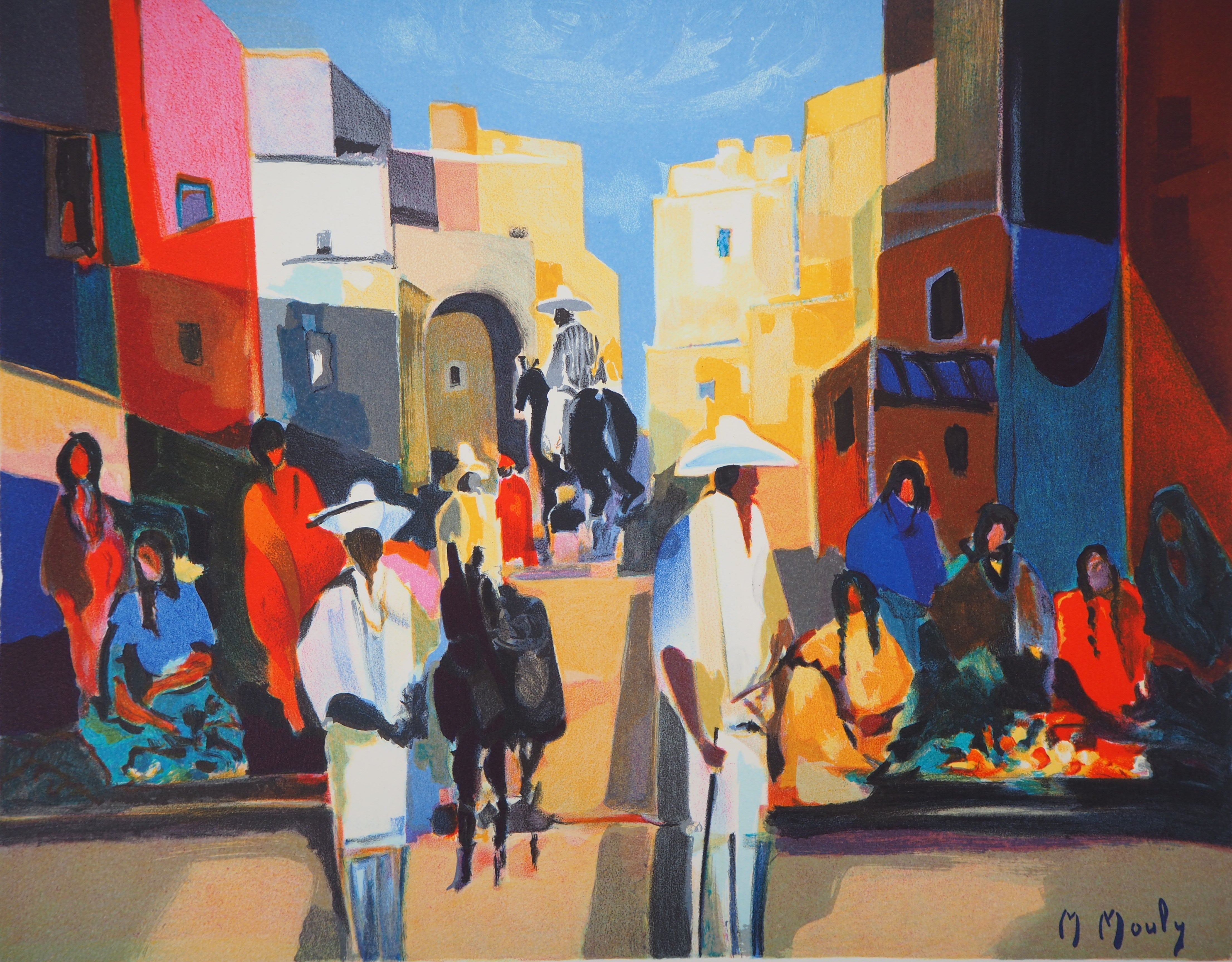 Marcel Mouly - Sunset on the Harbor - Original lithograph For Sale at ...