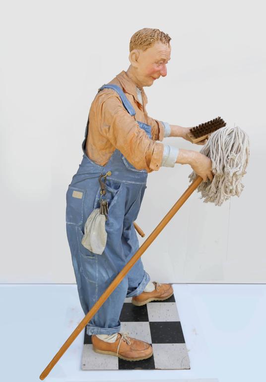 Kay Ritter - The Janitor, Free Standing Indoor Sculpture For Sale at ...