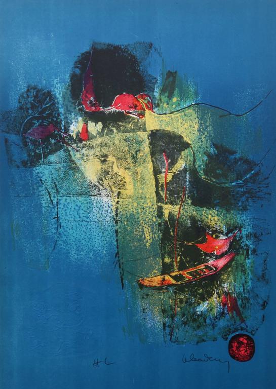 Hoi Lebadang - Red Boat and Hut I, Print For Sale at 1stdibs