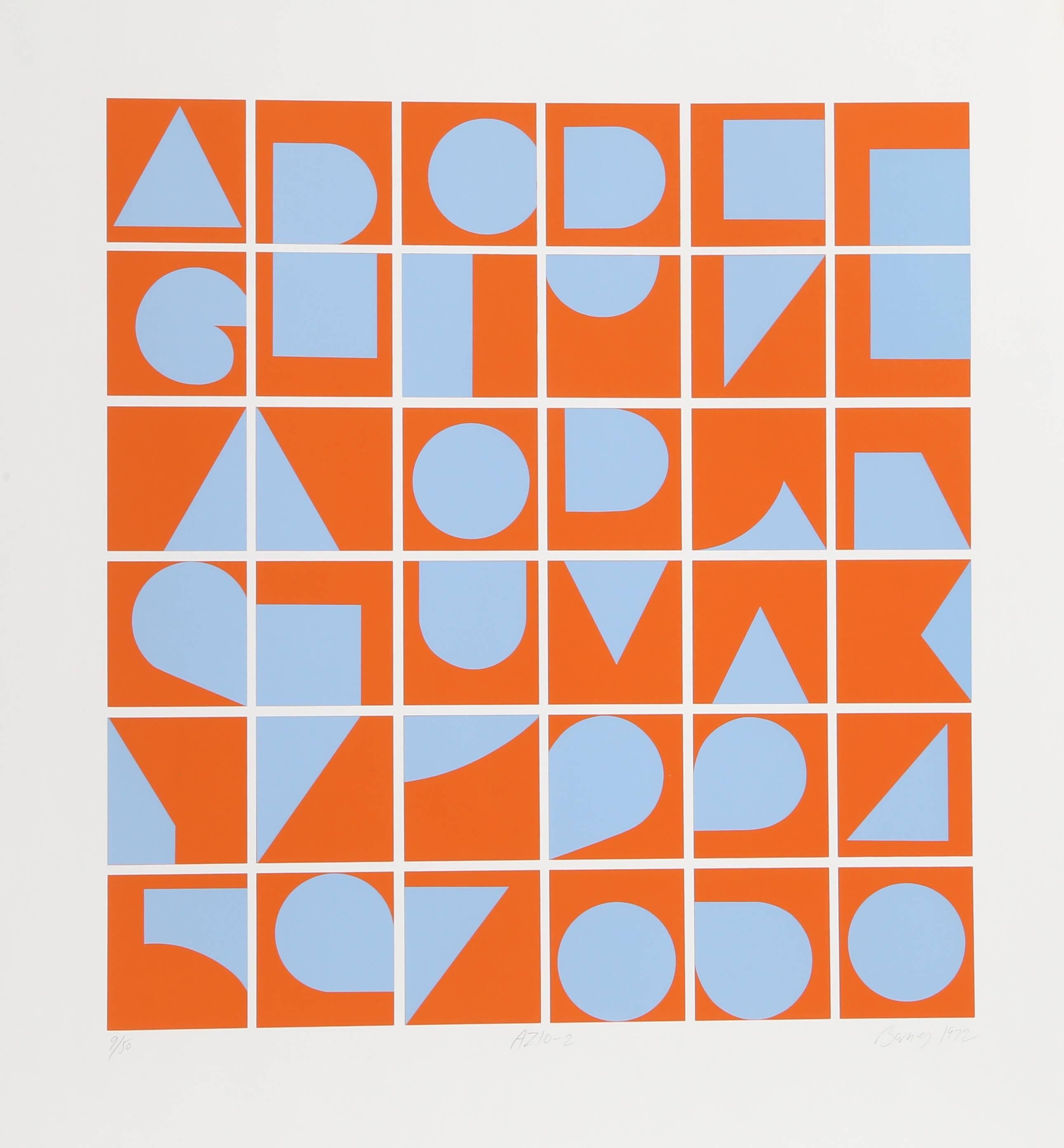 Roger Barnes - "A-Z 10-2, " Screenprint, 1973 at 1stDibs | roger barnes