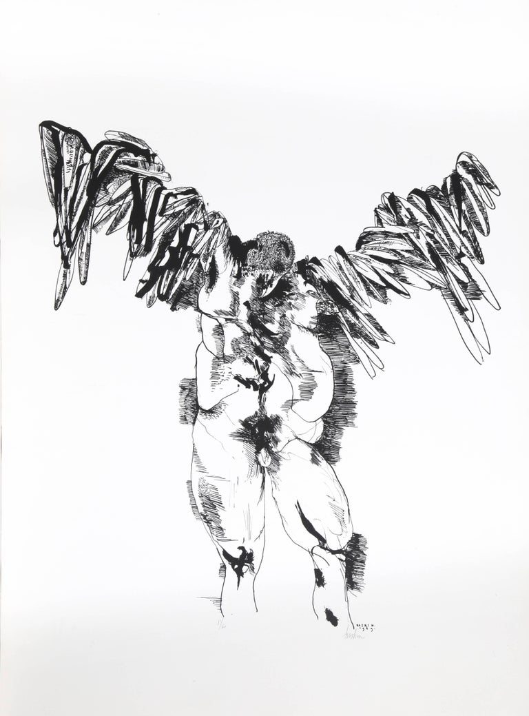 Leonard Baskin - Icarus, Lithograph, 1969 at 1stDibs