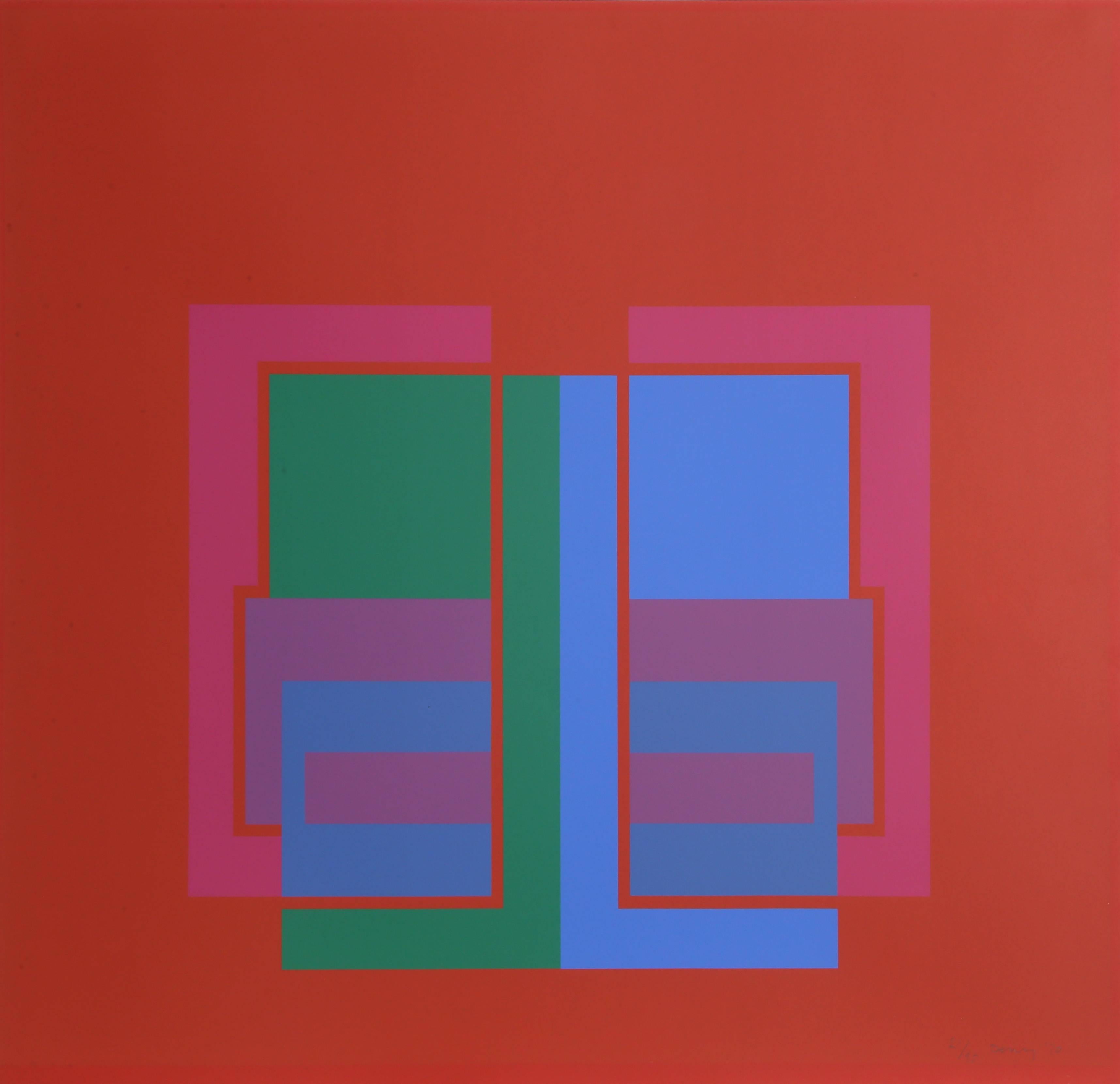 Robyn Denny - Geometric Abstract Screenprint, 1970 at 1stDibs